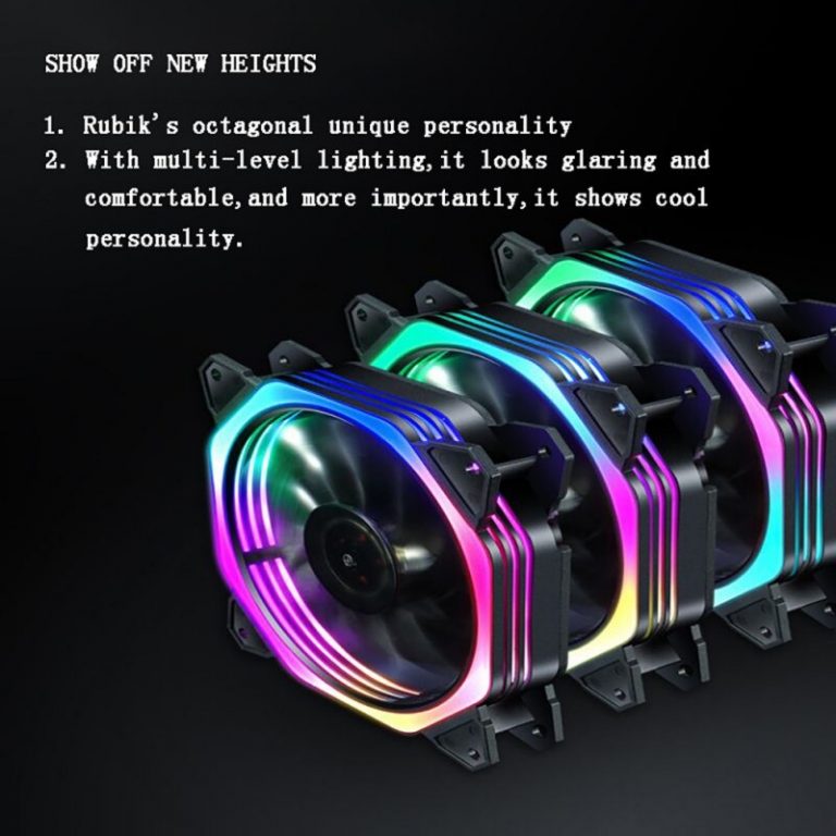 PC Case Fan RGB 12cm 4 Pin (Black Octagon) - Techno Computer Shop | ហាង ...